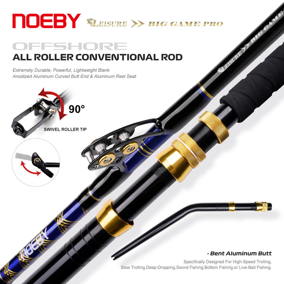 NOEBY 50-80LBS Offshore All Roller Conventional Rod Swivel Roller Tip ...