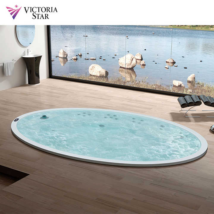 Oval In-Ground Spa Tub Prefab Outdoor Underground Massage Hot Tub ...