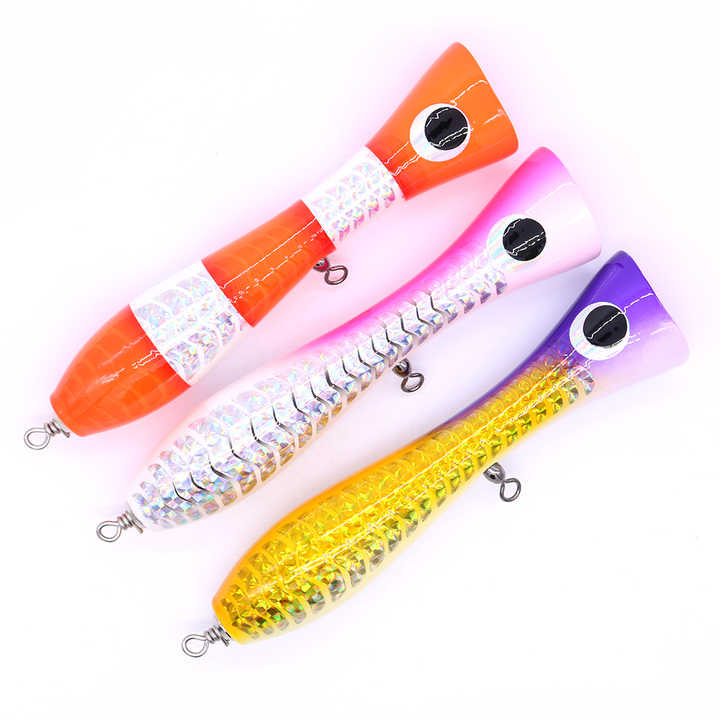 Castfun Stickbaits 120g 160g GT Floating Wood Popper Lure Wooded Big ...