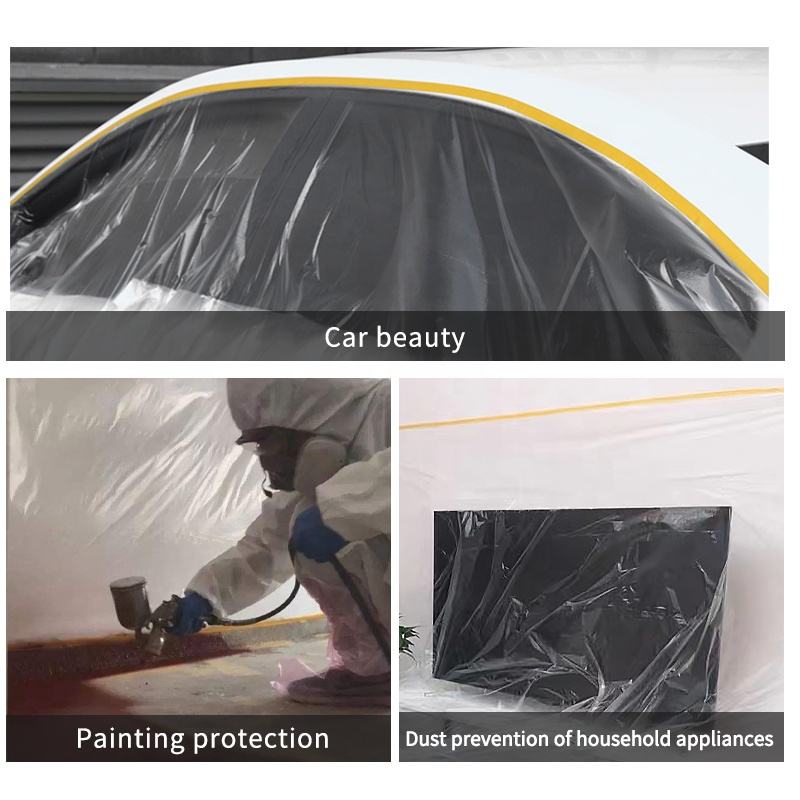 Pre-Folded Overspray Paintable Plastic Protective Sheeting for Auto ...
