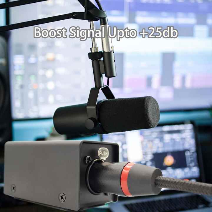 In-line Mic Preamp Mic Activator Gain Booster for Dynamic and Ribbons ...