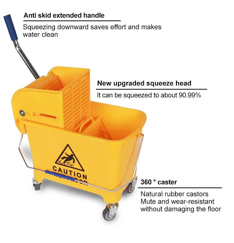 20L single mop water twister trolley mop bucket with water twister ...