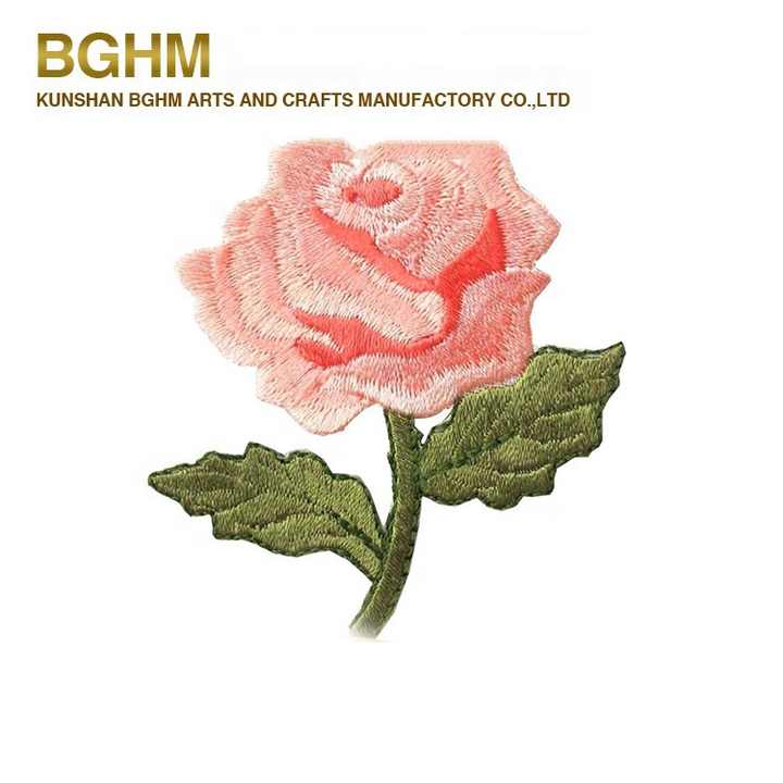 Embroidered Red Rose Flowers - Custom Patches for DIY