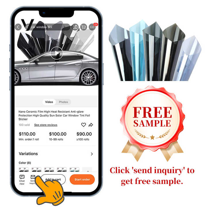 3M Nano Ceramic Black Car Solar Window Sticker Self Healing PET Vinyl ...