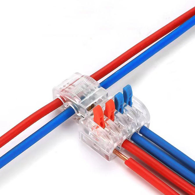 T Type 4 Pole Push in Wire Connector Terminal Blocks Copper Contacts PC ...