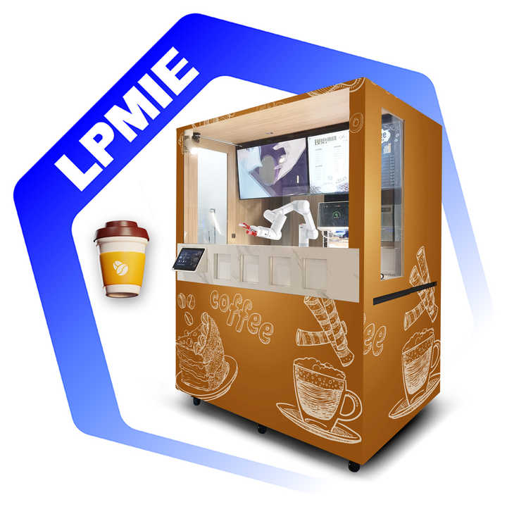 LPMIE Unmanned Booth Robotic Arm Coffee Vending Machine Making Latte ...