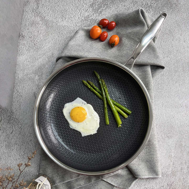 Luxury Honeycomb Non Stick Frying Pan Kitchen Healthy Ceramic Coating ...