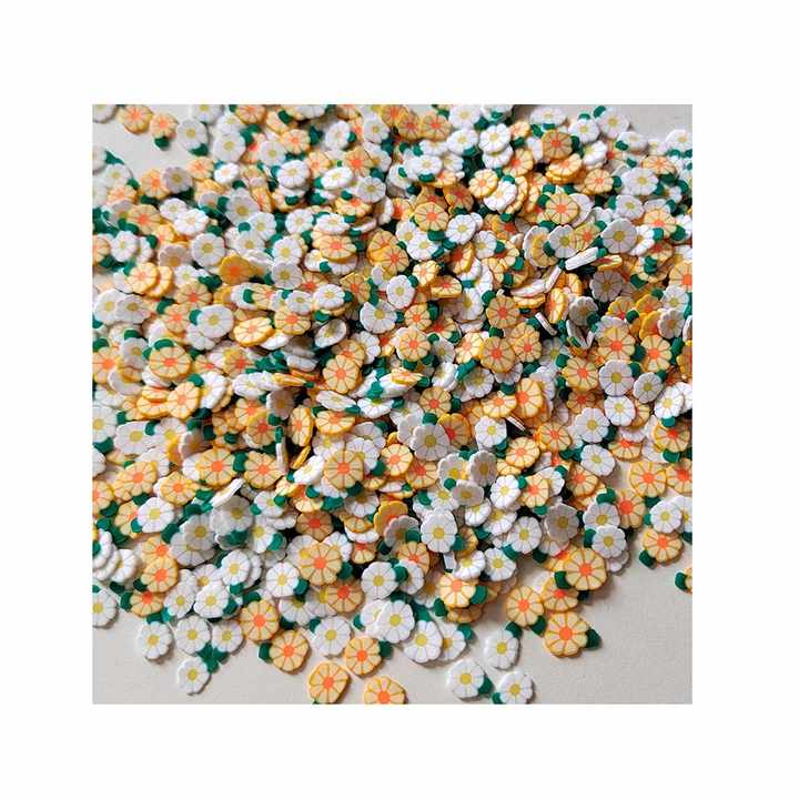 Daisy Flower Polymer Clay Slime Sprinkles for Nail Art