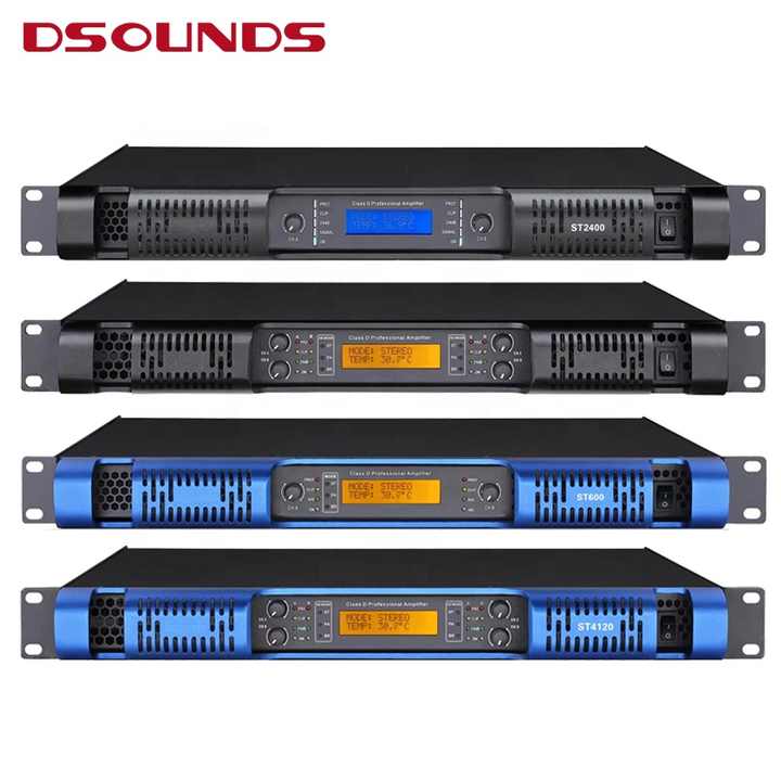 4-channel Stereo Power Amplifier - 1200wx4 for DJ Sound Set