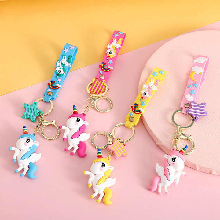 Cheap Price Fashion Promotion 3D Cartoon Unicorn Custom 3d Keychain ...