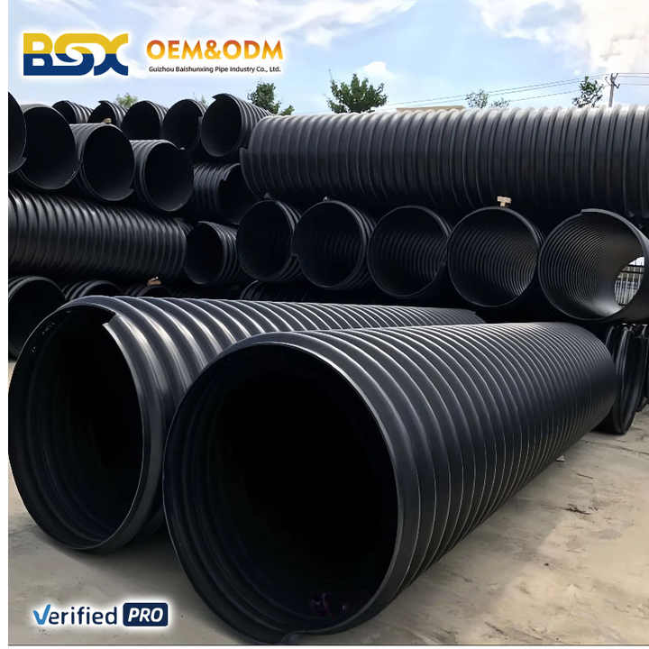 800 mm 1200 mm Durable HDPE Steel Strip Reinforced Spiral Corrugated Pipe Corrosion-Resistant ...
