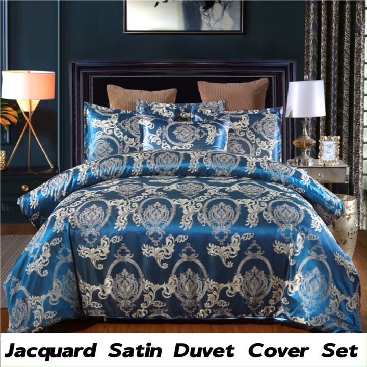 Luxury European Baroque Style Duvet Cover Set with Silk Satin Jacquard