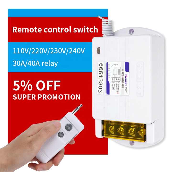 220v40A Wireless Remote Control Switch Controls Water Pumps Motor ...