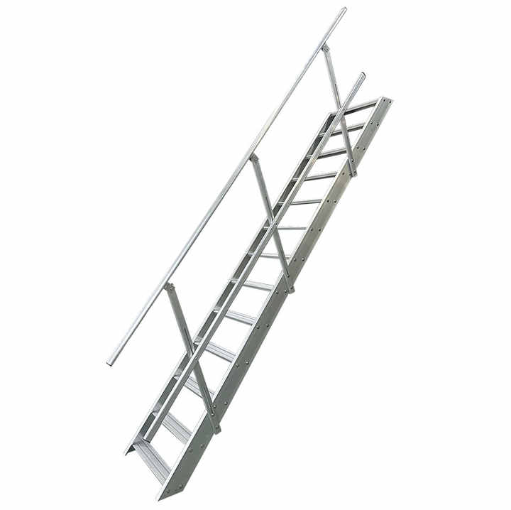 2025 New Heavy Duty Aluminum Warehouse Ladder with Folding Rails Wide ...