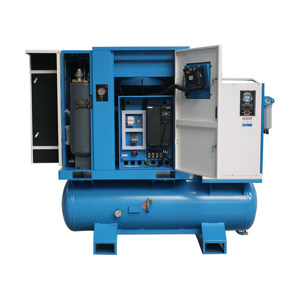 Integrated 380V AC Power Screw Compressor with Direct Drive 37KW Oil ...