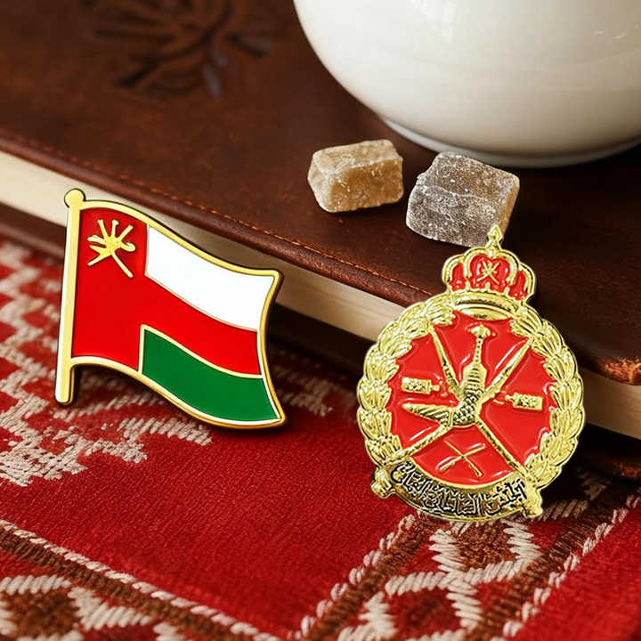 Factory Stock Oman Coat of Arms Pins Badges National Emblem Flag Enamel ...