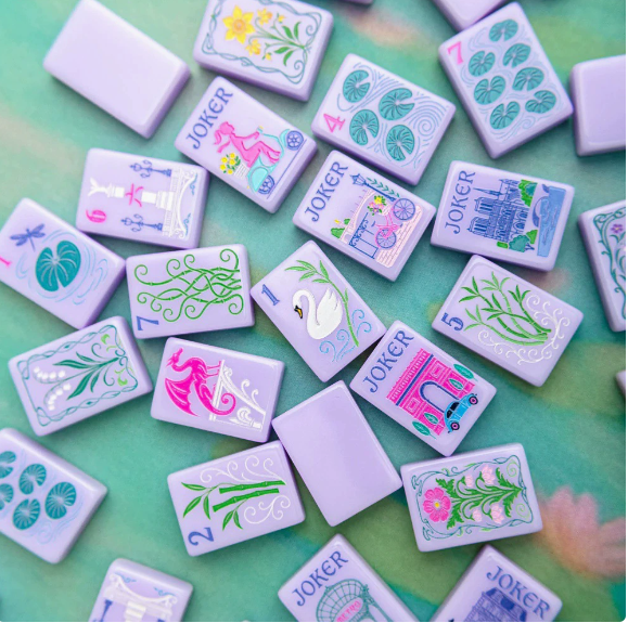 160pcs Purple Paris American Mahjong Tiles Set - Premium Acrylic with ...