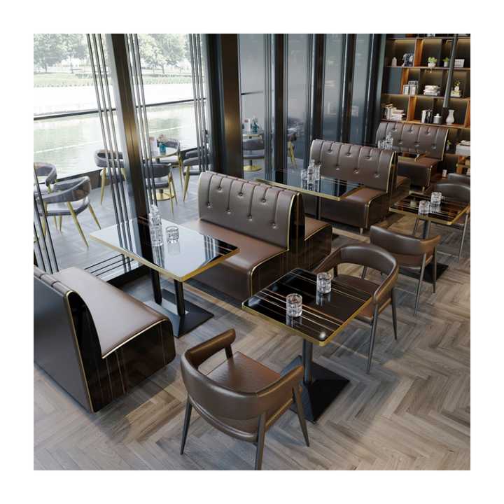 Modern Restaurant Cafe Furniture - Bilido Leather Booth Seating Chairs
