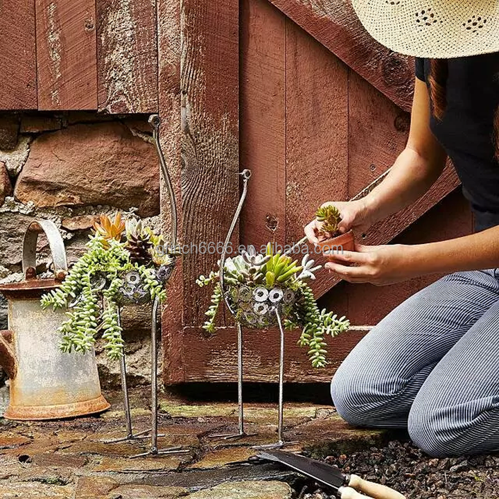 Recycled Modern Metal Ostrich Planter Ostrich Plant Holder Outdoor ...