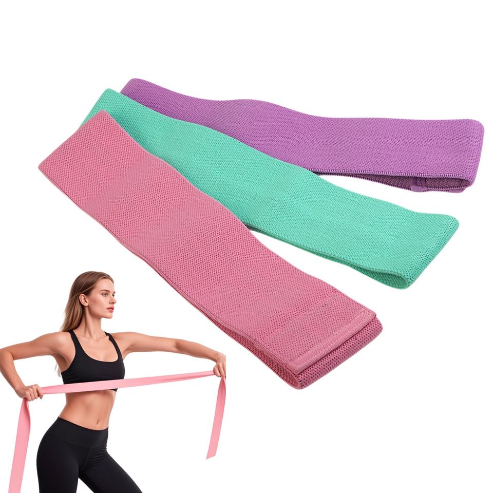 Fitness Strength Training Exercise Workout Fabric Long Resistance Bands ...