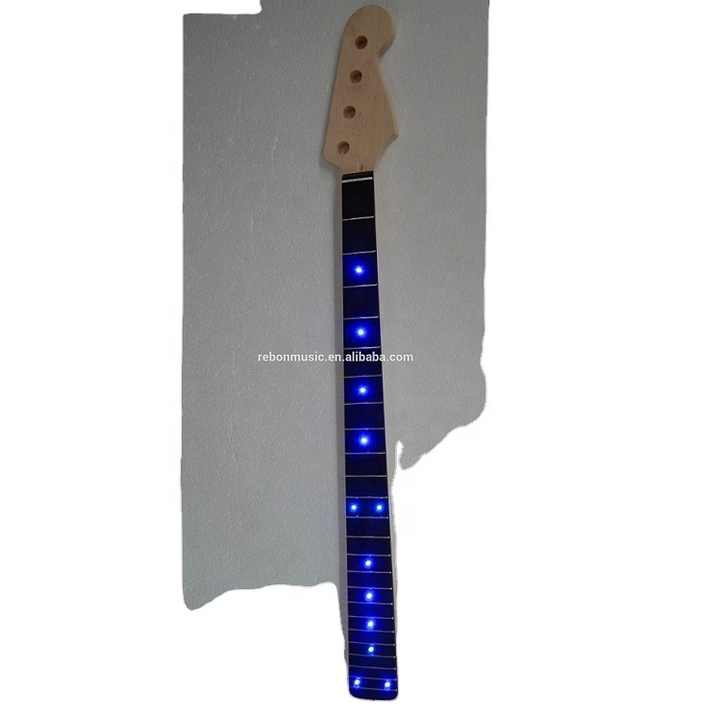 4 String PB/JB electric bass guitar led blue light neck with ebony ...