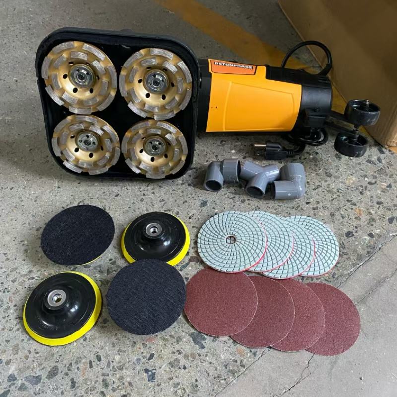 Small Handheld Four-Head Concrete Floor Grinder Polisher Machine for ...