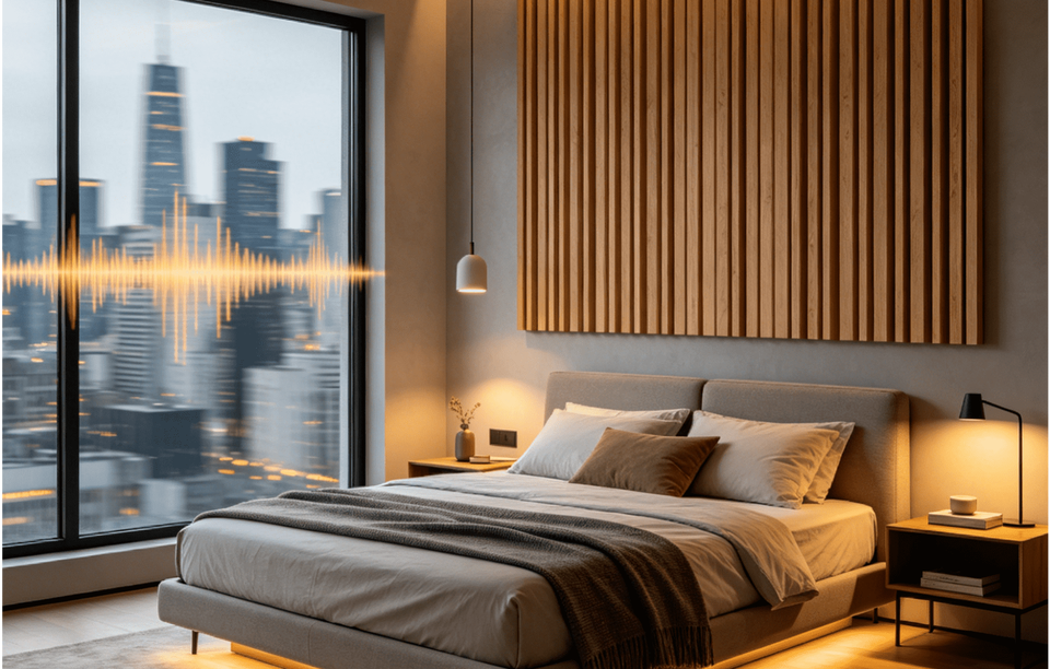 Modern Slat Acoustic Wall Panels MDF Soundproofing Boards PVC / Tech ...