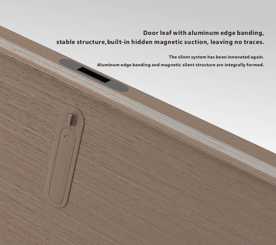 Premium Aluminum Wood Door Solid Aluminum Frame Flame-Retardant Core ...