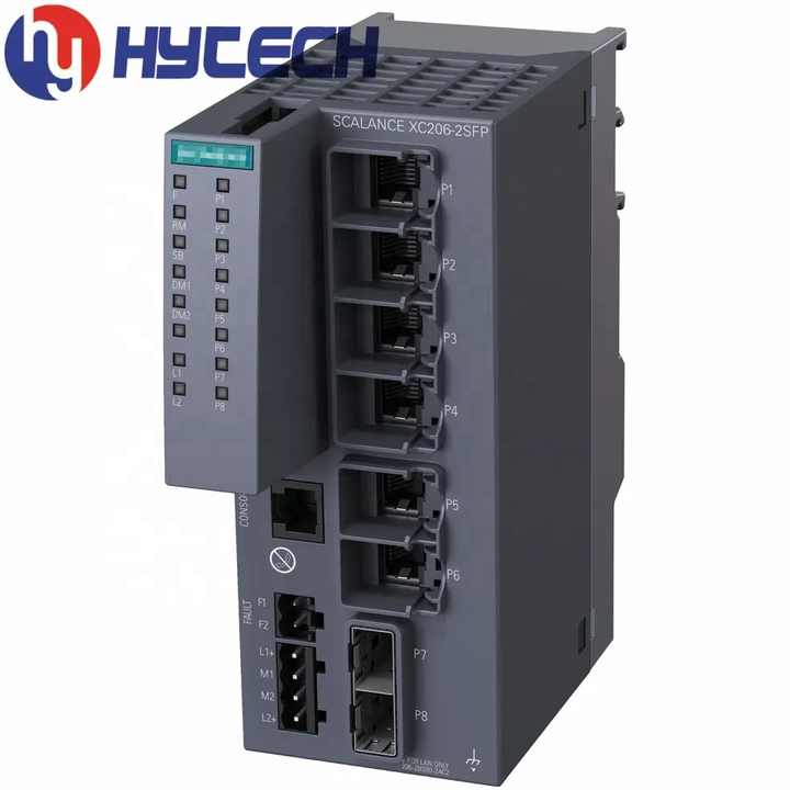 HYTECH SIEMENS SCALANCE XC206-2SFP 관리 가능한 레이어 2 IE 전기 스위치 모듈 6GK5206 ...
