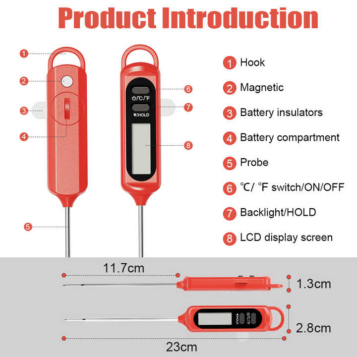 Digital Food Thermometer Measure Probe Kitchen Thermometer for Meat ...