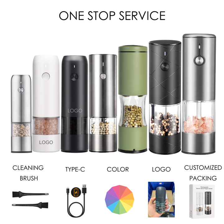 Electric Salt and Pepper Grinders - Portable & Sustainable