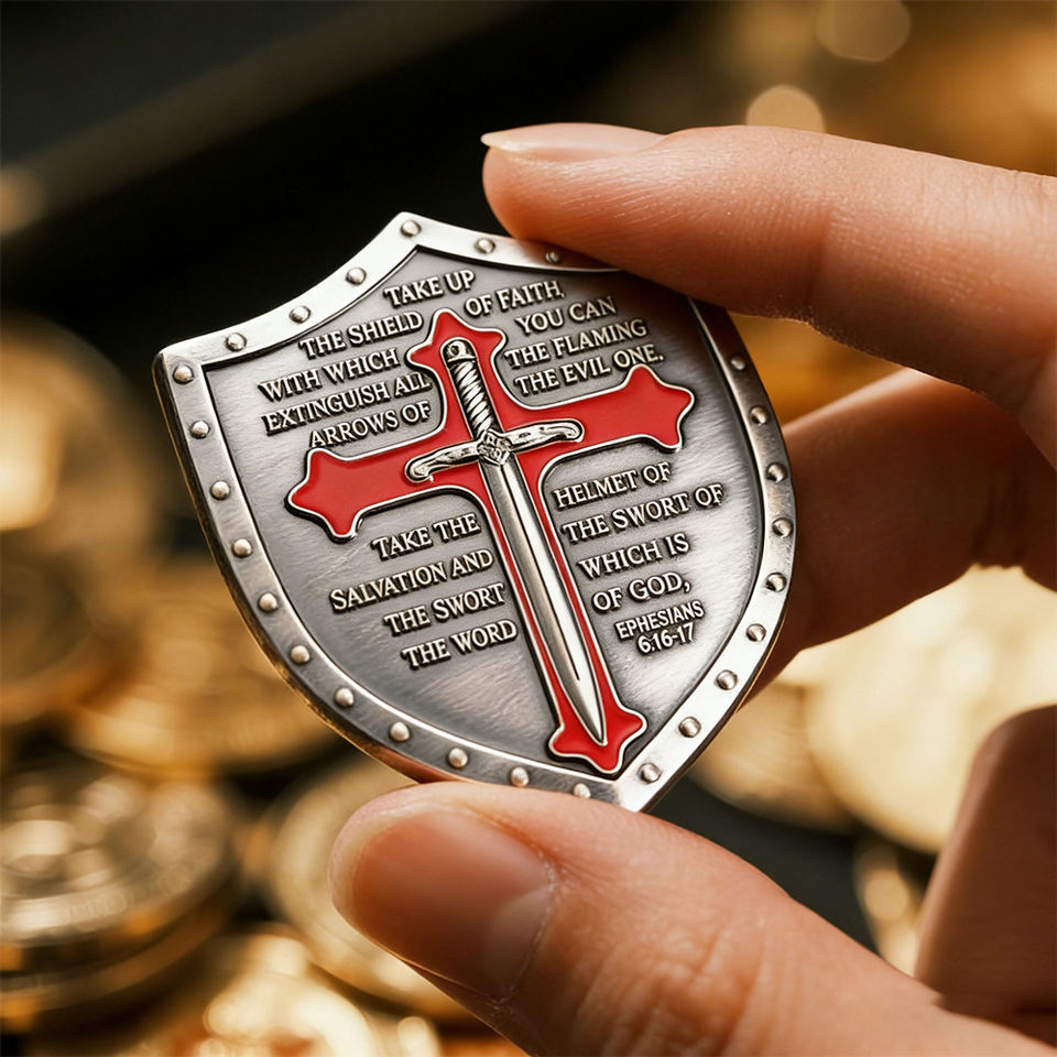 Custom Medieval Shield Challenge Coins Relief 3D Antique Armor Souvenir ...