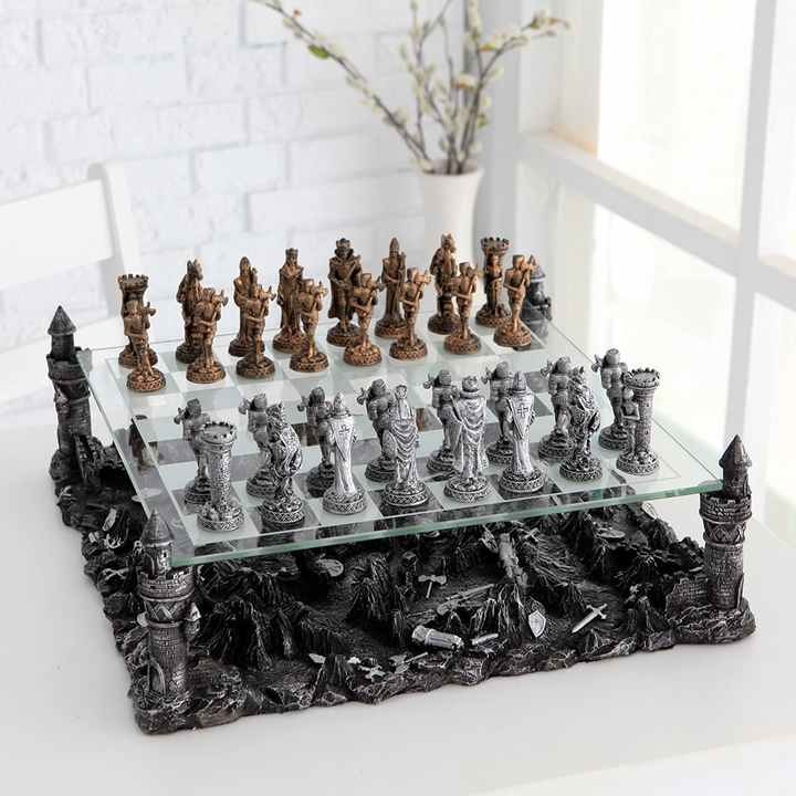 Renaissance Knight Chess - Recreational Classic Strategy Game Set