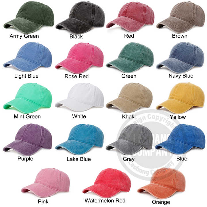 Custom Logo Cotton Adjustable Vintage Unstructured Dad Hats Solid Color ...