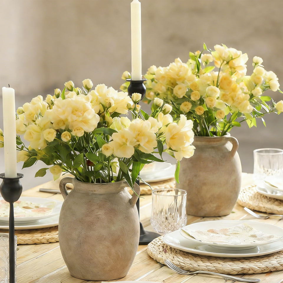 Ceramic Flower Vase 7.6in Rustic Vase Pottery Terracotta Vases for ...