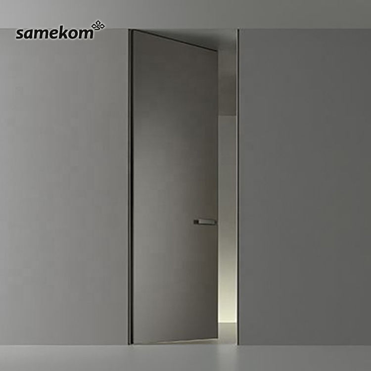 Frameless Sliding Door Hidden Track Mirror Surface Wood