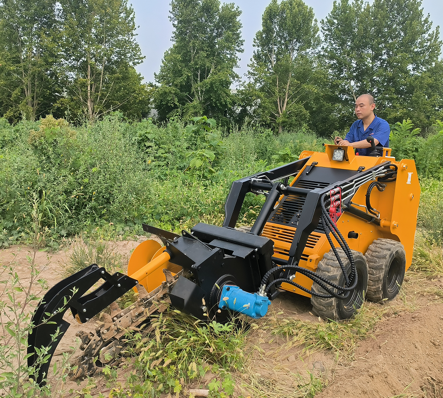 370kg Mini Diesel-Powered Trencher Wheel Loader China Engine Stand-On ...