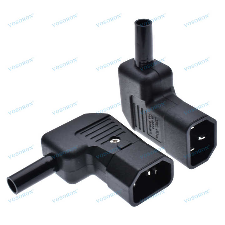 IEC 320 C14 Right Angled Power Cord Connector - 10A/250V