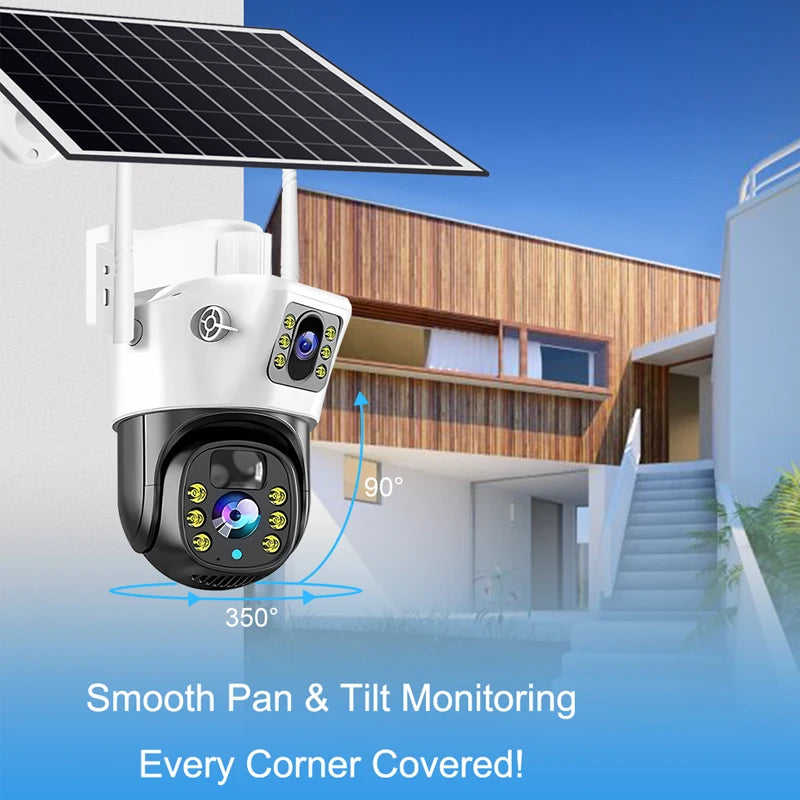6MP V380pro Solar CCTV Surveillance Camera HD Night Vision 4G Sim Card ...