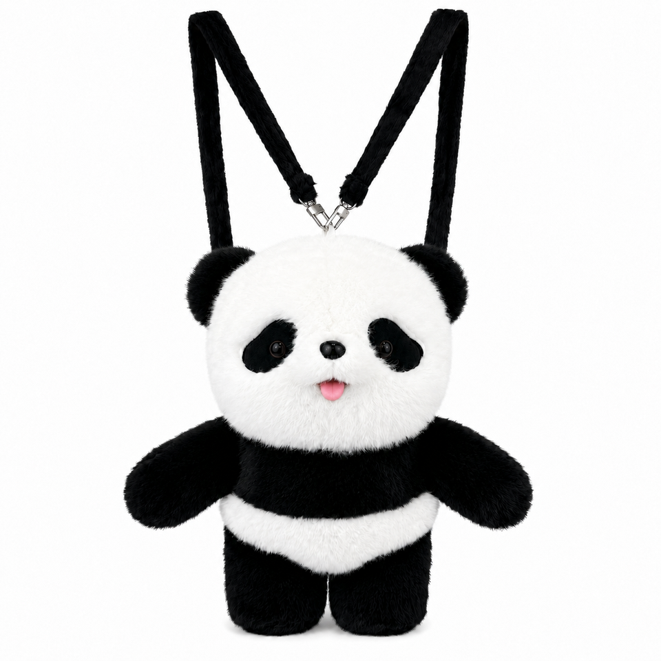 Interactive Plush Toy Panda Plush Backpack Animal Backpack with Hidden ...