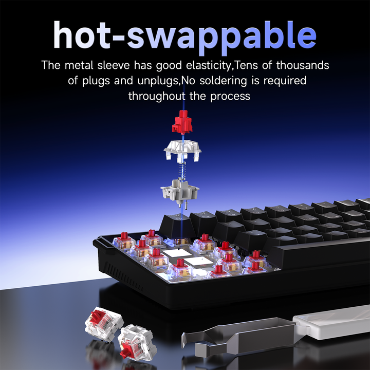 AJAZZ NK61 RGB Backlit Gaming Keyboard - 61 Keys, Red Switches