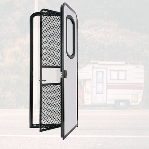 MAYGOOD RV Caravan Motorhome Entry Door with Built in Screen Door