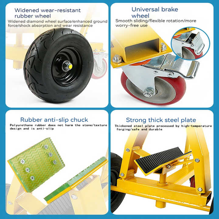 Stone Slab Countertop Hand Trolley for Granite Marble Glass Moving