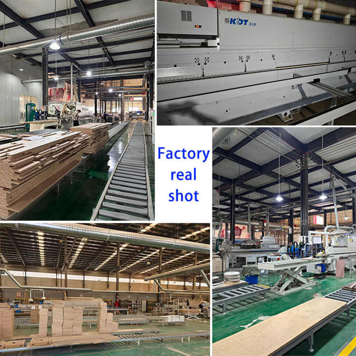 Light Luxury Style Chipboard White with Walnut-colored Cabinet Door ...