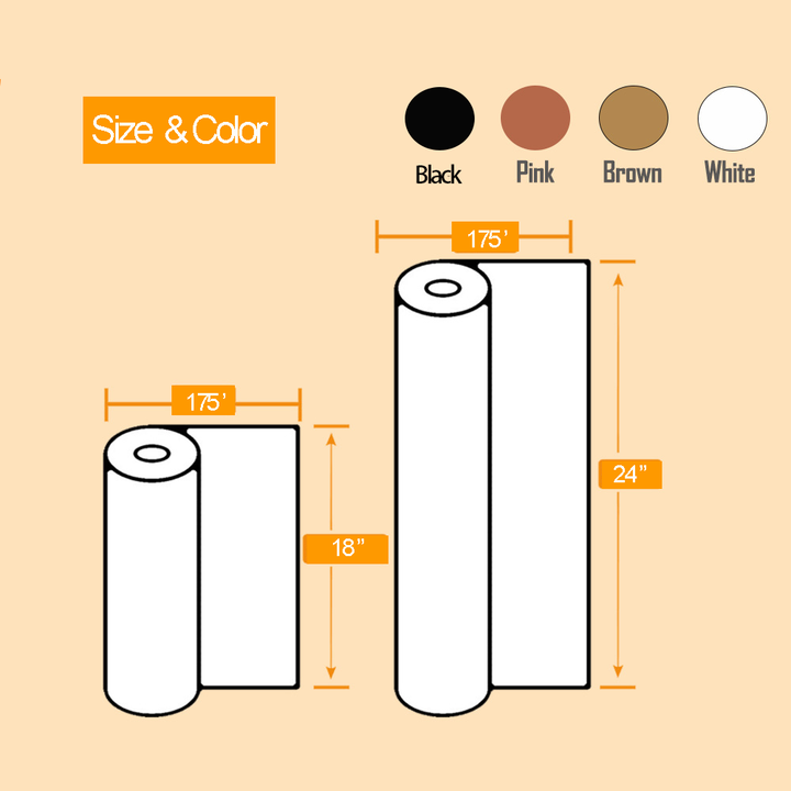 Uncoated Unwaxed Biodegradable Butcher Paper 18" X 2160" (180 Feet ...