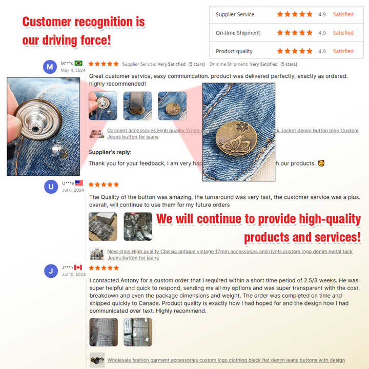 Custom Engraved Jeans Metal Buttons - Durable & Stylish