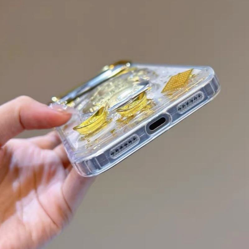 New Electroplate Gold Foil Epoxy Transparent Mobile Phone case for ...