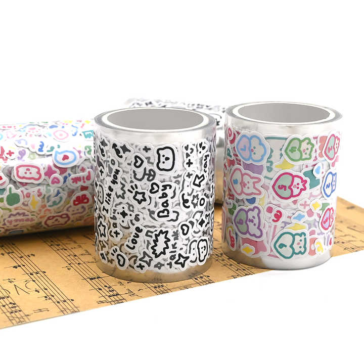 Custom Sticker Roll Ins Cute Cartoon Kiss Cut Pet Tape Decorations ...