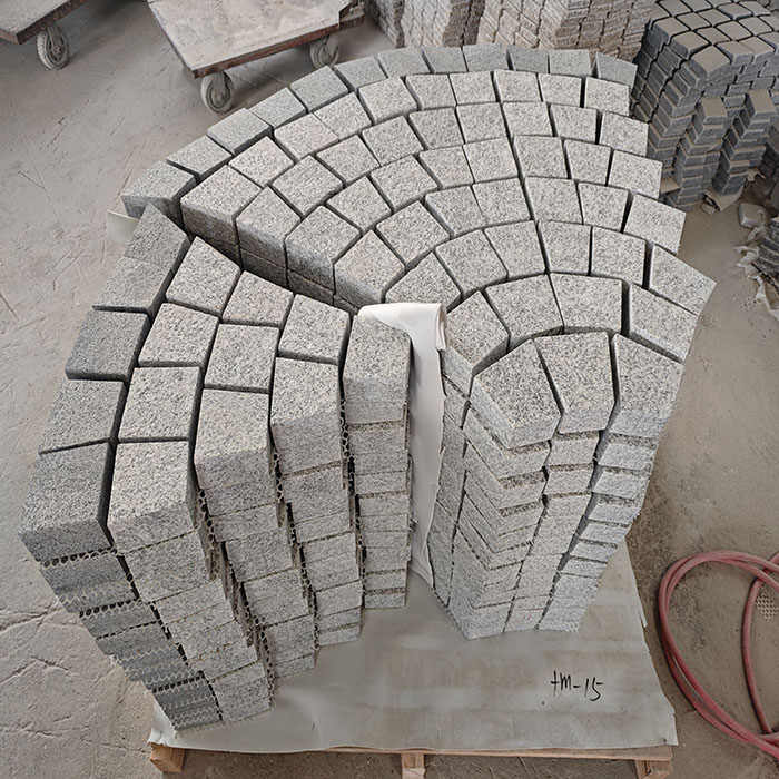 Hangmao Flamed Large Fan Shape Design Grey Granite Paver Durable ...