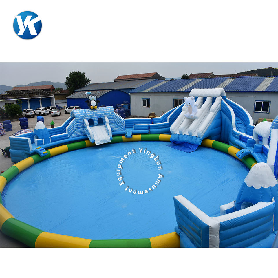 Popular Inflatable Floating Bouncy Castle Ice Snow World Design for ...